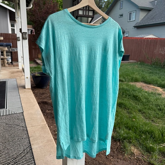 Eileen Fisher | Tops | Eileen Fisher Boxy Cap Sleeve Crew Neck Top In ...